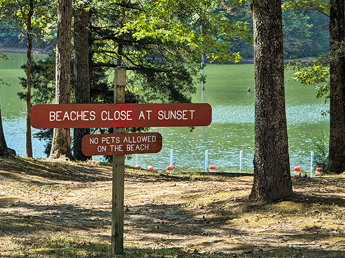 Beaches close at sunset – perhaps the most poetic way any sign has ever told you it's time to pack up your sandcastle dreams.