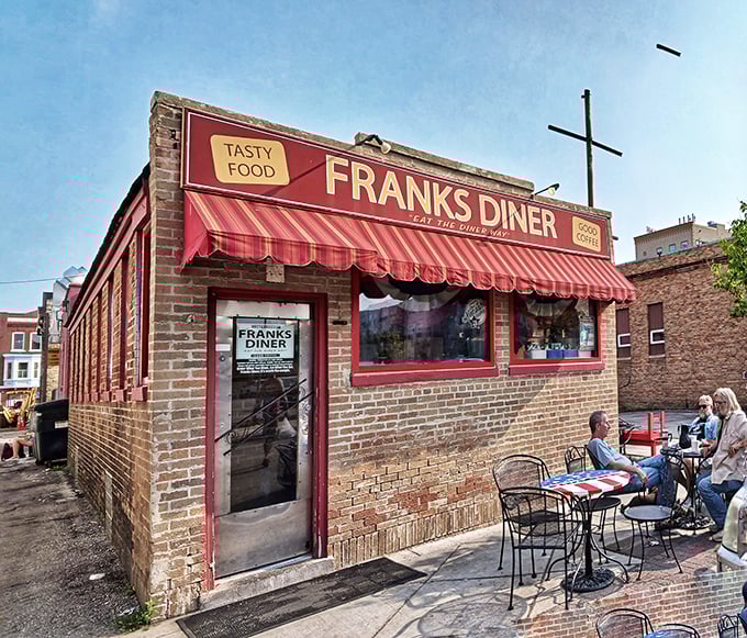 That little brick building with the red awning? It's hiding Garbage Plates that could feed a football team. 