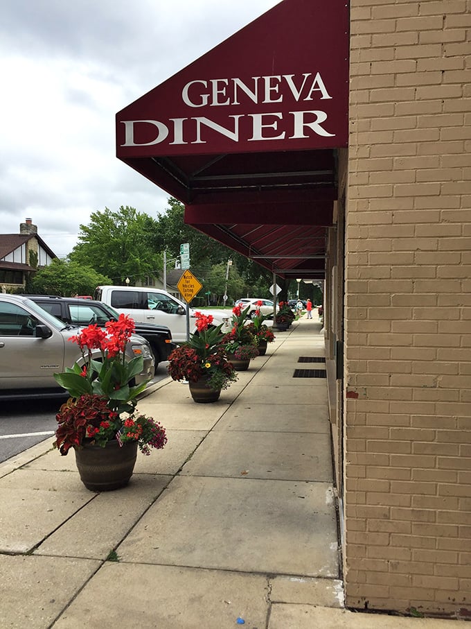 Bright flowers welcome diners to Geneva's beloved breakfast spot. It's the diner equivalent of a warm hug from Grandma!
