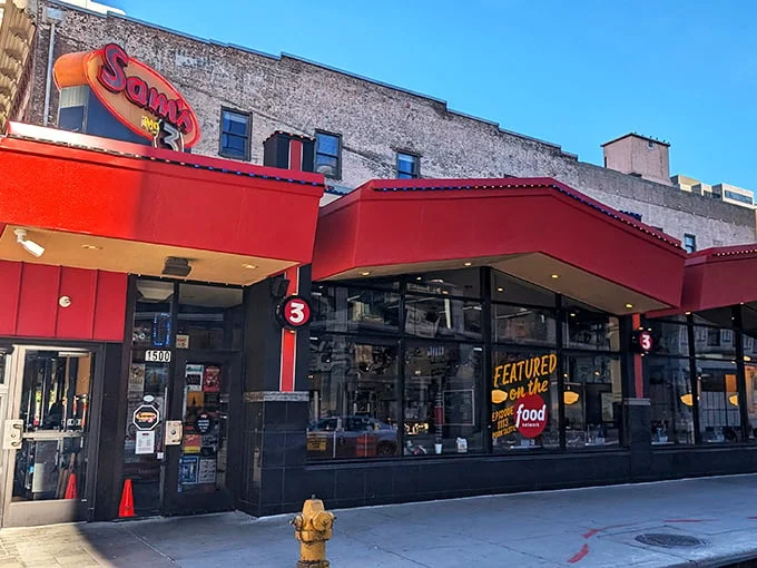 Sam's No. 3 wears its vibrant red awning like a superhero cape – saving Denver from boring breakfasts one green chili smothered plate at a time.