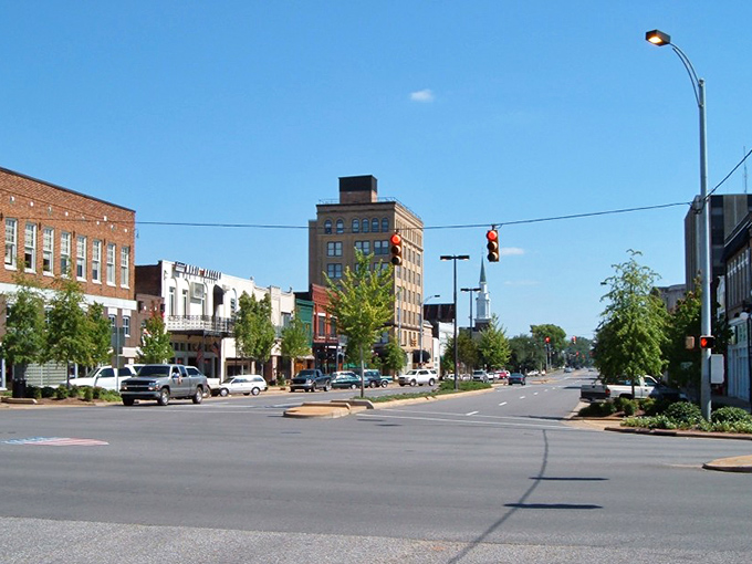 Tuscaloosa's charming street corner captures the essence of this college town – historic buildings with modern purpose.
