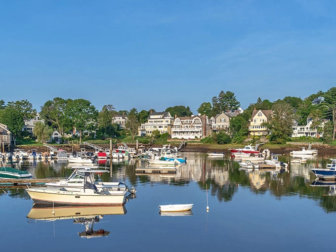 Where coastal living meets postcard perfection – Manchester's harbor looks like it's auditioning for a spot on a tourism brochure.