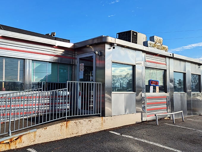 Route 30 Diner (close-up): Stainless steel dreams and breakfast steam. Where Amish Country meets American diner culture in perfect harmony.