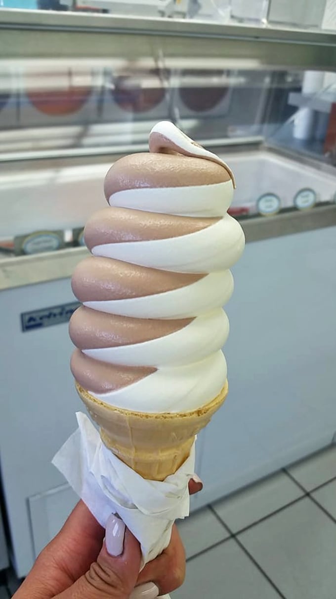 The perfect twist of chocolate and vanilla, like yin and yang if the ancient Chinese philosophers had access to egg yolks and cream.