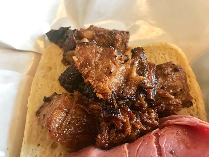 Burnt ends: barbecue's most coveted treasure. These caramelized, smoky nuggets of brisket point are worth fighting your dining companions for.