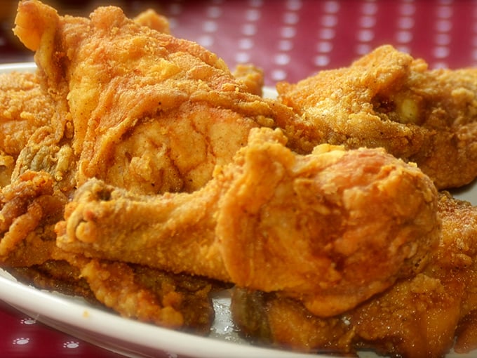 The kind of crispy, juicy fried chicken that makes you want to call your mother and apologize for ever complimenting anyone else's recipe.