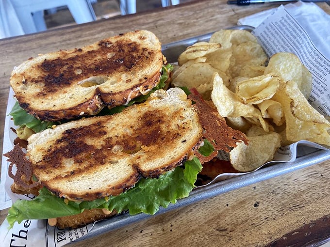 This sandwich doesn't just satisfy hunger—it negotiates world peace between your taste buds and makes Monday feel like Friday.