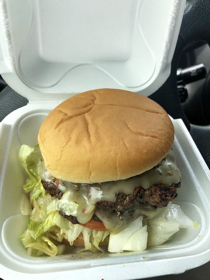 The classic Dip Burger doesn't need fancy aiolis or artisanal nonsense—just honest beef, fresh toppings, and the kind of melty cheese that haunts your dreams.