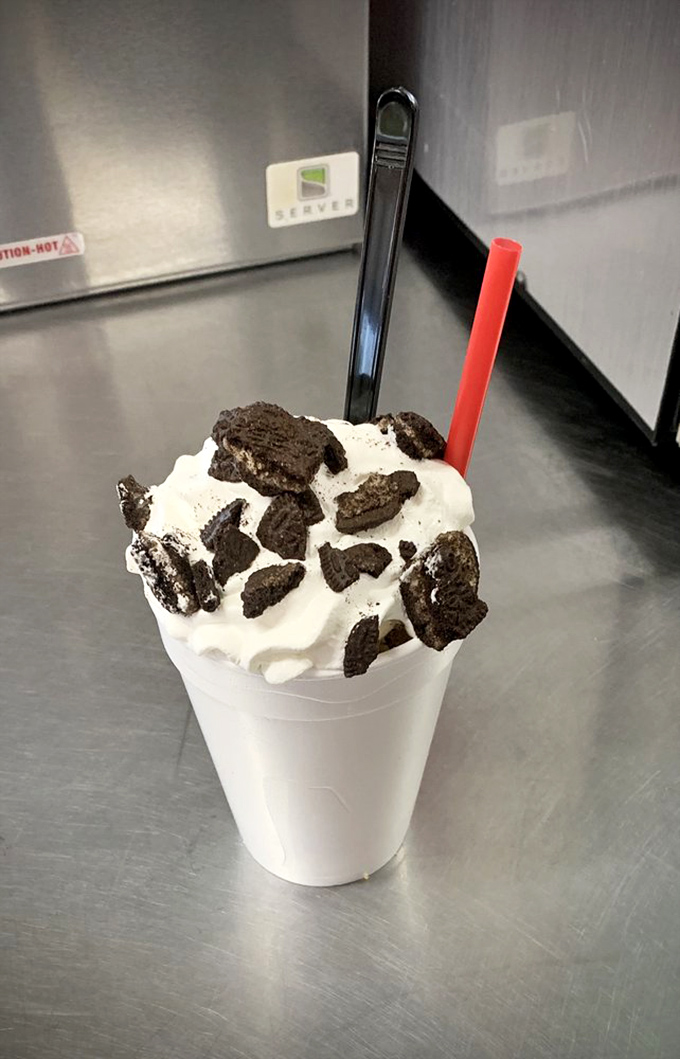 The Oreo milkshake – where cookies don't crumble, they transform into a creamy miracle that makes you question why you ever bothered with plain vanilla.