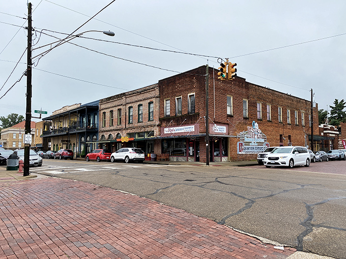 Jefferson’s historic charm lives on with brick streets and weathered storefronts that whisper tales of days gone by.