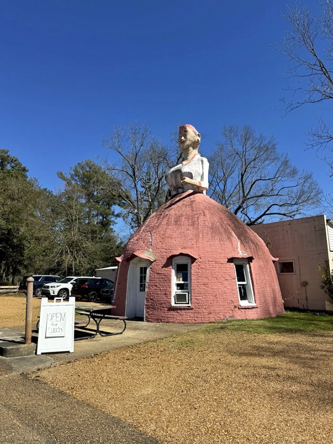 Mammy's Cupboard may be the quirkiest restaurant building in America – a giant pink dome that houses pancakes so good you'll forgive its unusual architecture.