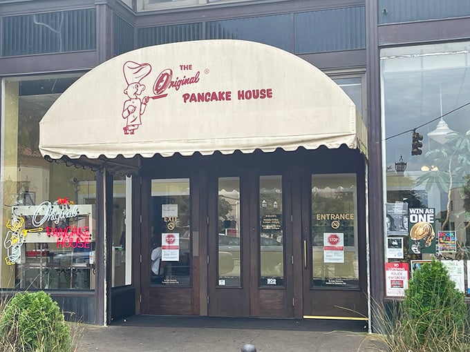 The Original Pancake House's awning promises pancake perfection—a fluffy, buttery commitment they've kept since before TikTok made breakfast famous.