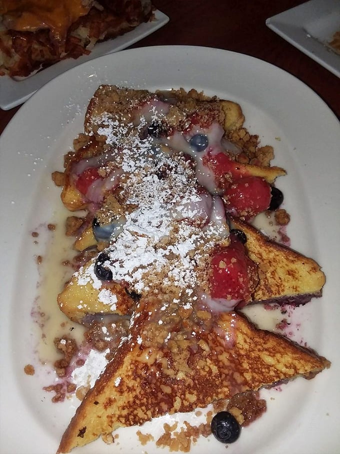 Berry-topped French toast that's basically dessert masquerading as breakfast. Your diet doesn't stand a chance, and that's perfectly okay.