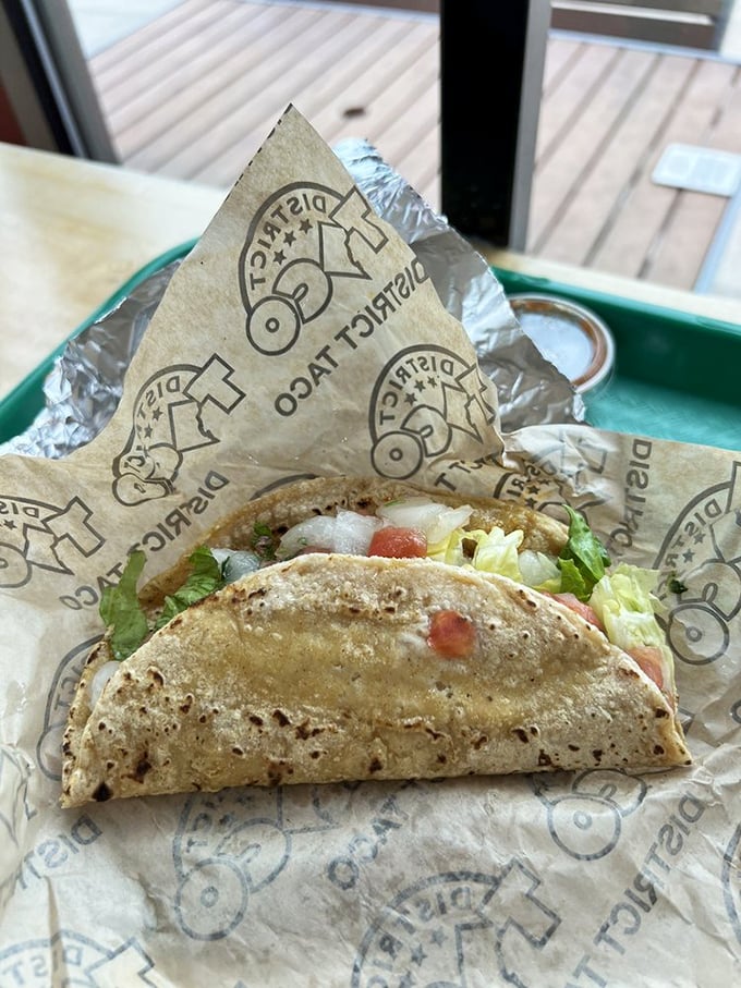 The chorizo taco—where spicy sausage meets fresh toppings in a handheld fiesta that makes Tuesday feel like Friday.