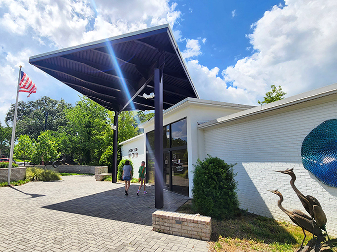 The Eastern Shore Art Center doesn't just display creativity—it radiates it from every brick, beckoning visitors with sculptural herons that seem ready to take flight.