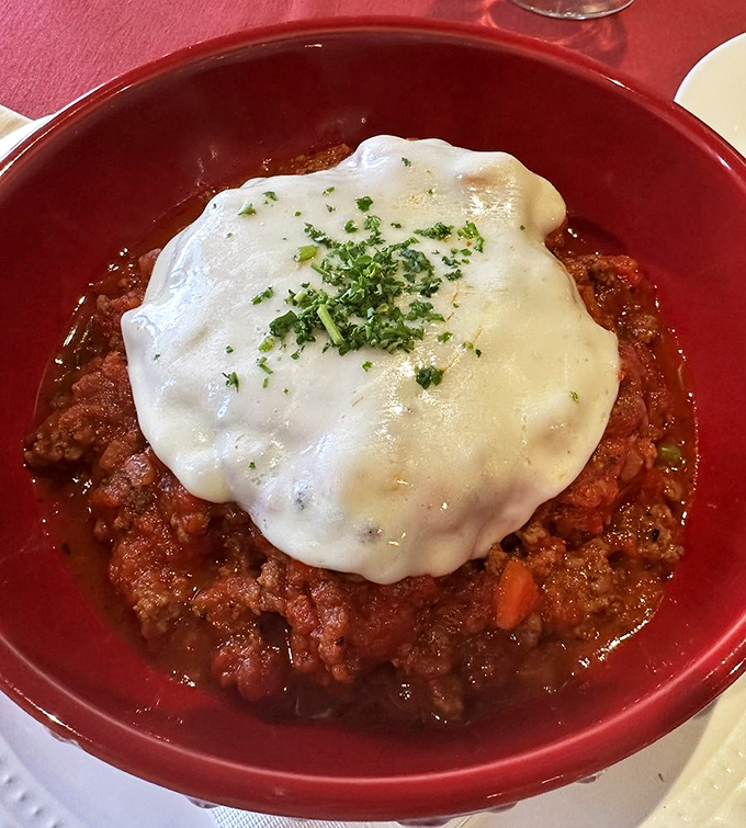Meat sauce that spent hours simmering isn't rushing your meal either—this lasagna bolognese demands you slow down and savor each layer.