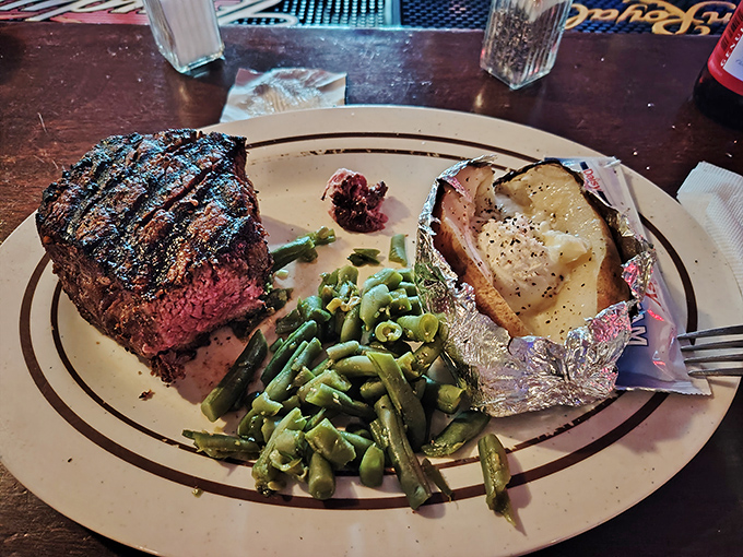 When they ask how you want your steak and you say "medium-rare," this is the respect they show your request—a perfect pink center worth driving counties for.