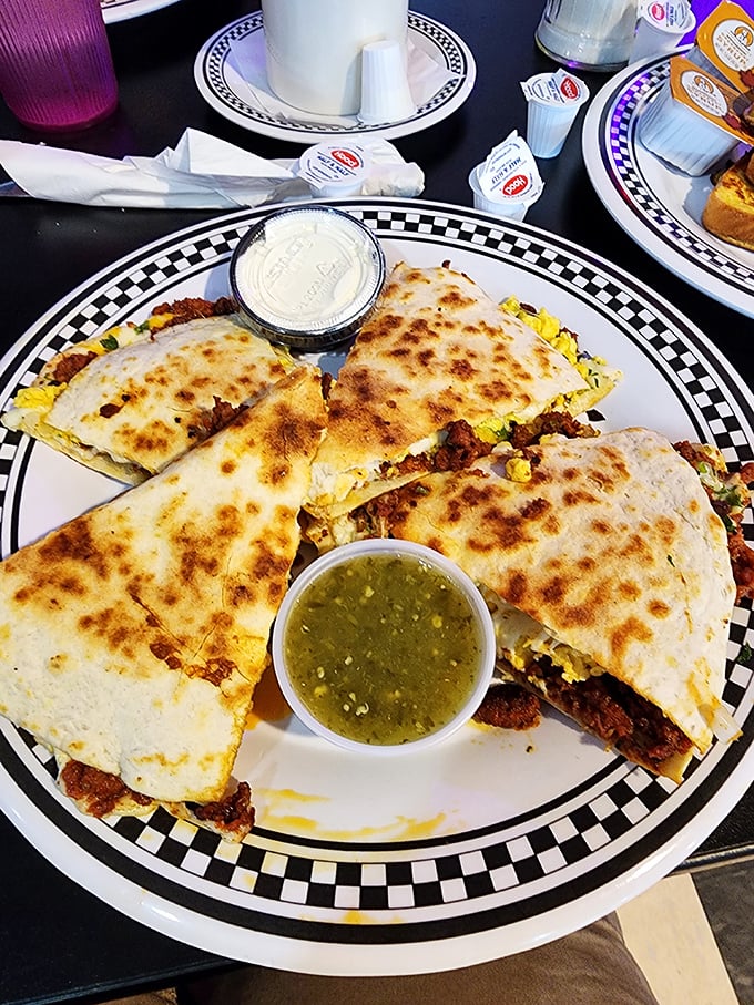 Quesadillas that could make you forget you're in Connecticut. That melty cheese pull would make any food photographer weep with joy.