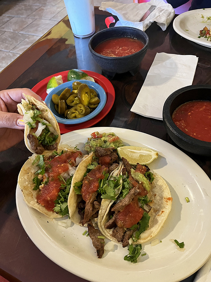 Handmade tortillas cradle seasoned meat like a mother holds her child—with love, care, and just the right amount of salsa.