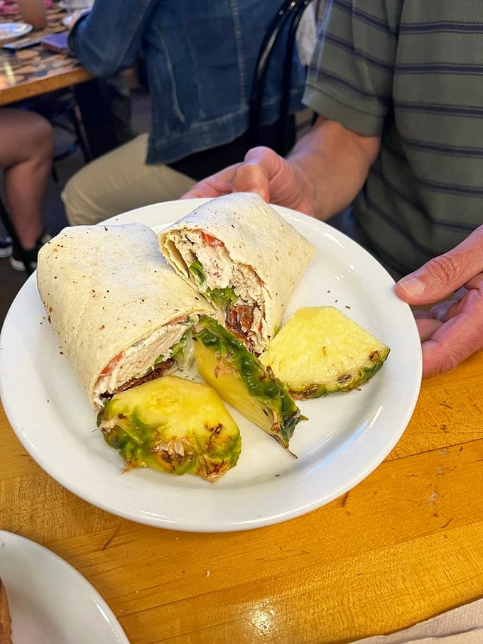 This isn't just a wrap—it's a handheld masterpiece where every ingredient gets its moment in the spotlight.