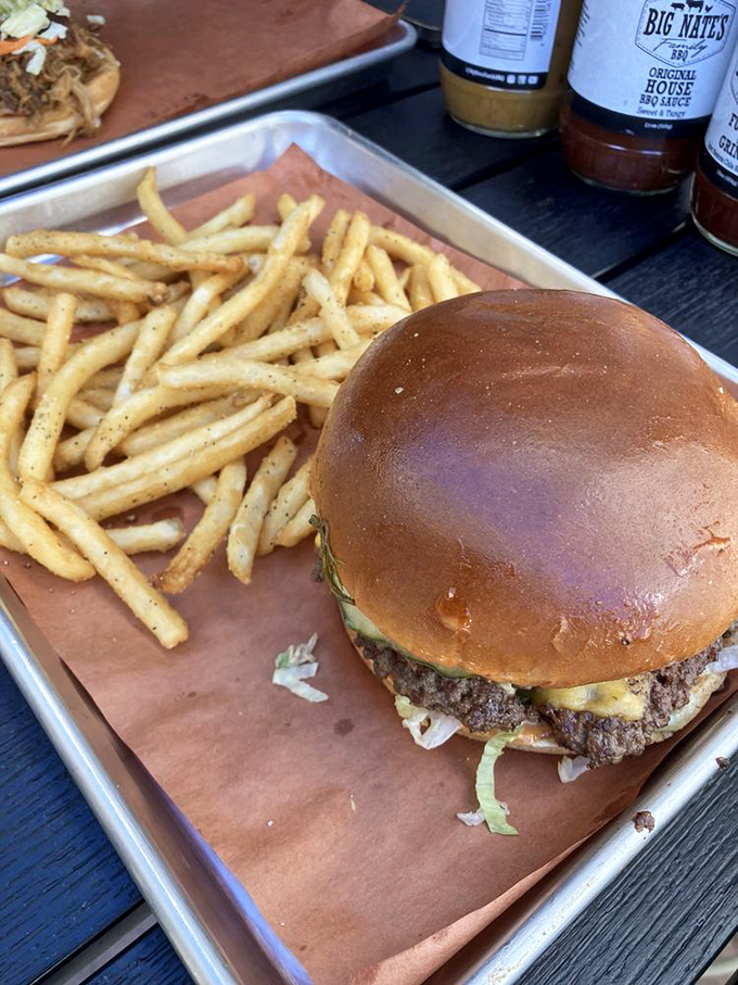 This isn't just a burger – it's a commitment. Golden fries, pillowy bun, and a patty that makes fast food chains question their life choices.