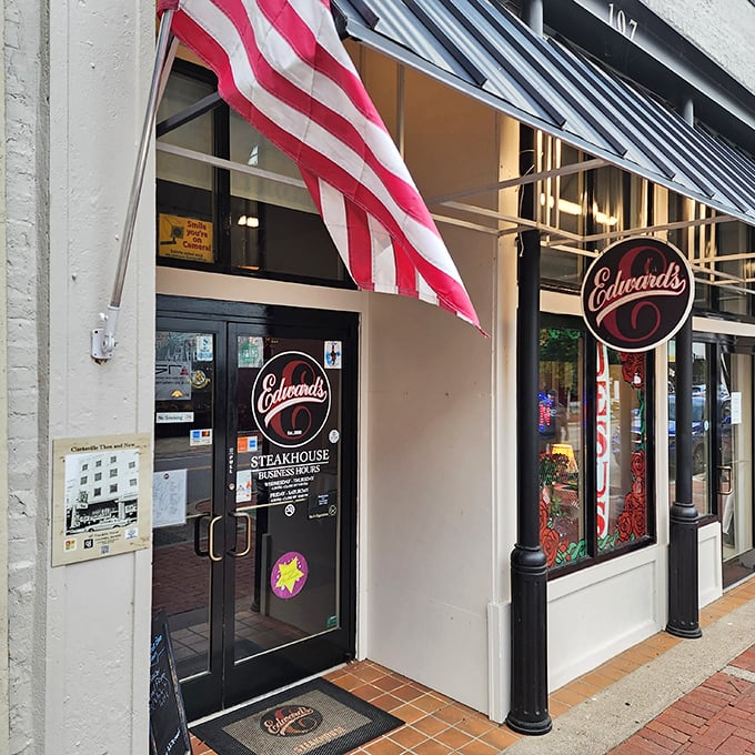 Edward's proudly flies the flag outside – inside, they're equally patriotic about perfect medium-rare temperatures.