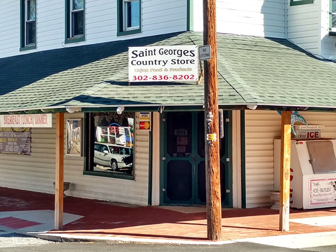 St. Georges Country Store captures small-town nostalgia with its classic storefront—a portal to simpler times and comfort food.