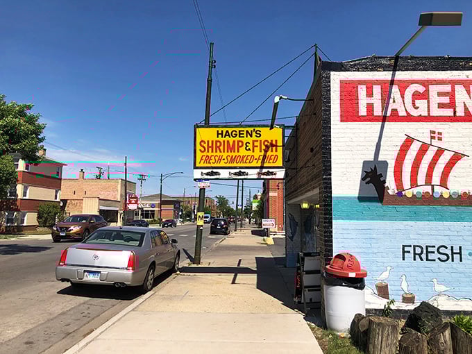 The cheerful sign might be the only fancy thing about Hagen's. This neighborhood fish market keeps it real with smoked and fried treasures.