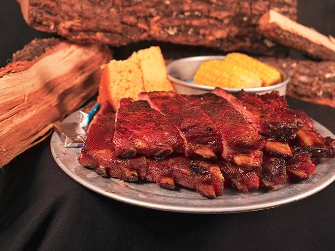 The pink smoke ring on these ribs is like nature's certificate of authenticity—proof that these beauties spent quality time in the smoker's embrace.