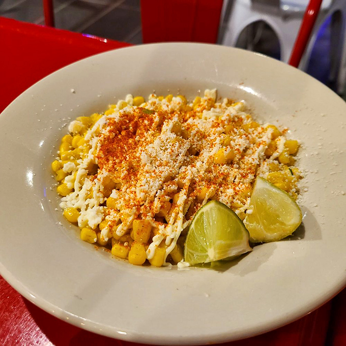 Esquites – where corn gets the VIP treatment with lime, cotija cheese, and chili powder in a symphony of Mexican street food perfection. 
