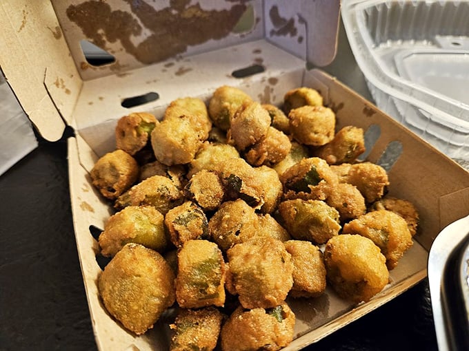 These aren't just fried okra—they're little nuggets of Southern gold, crispy outside and tender within. Vegetable candy for grown-ups!