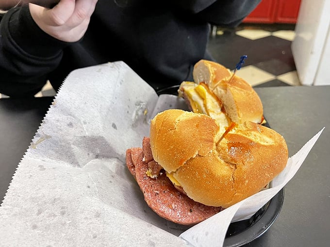 The legendary pork roll sandwich—New Jersey's answer to the question, "What would heaven taste like between two pieces of bread?"