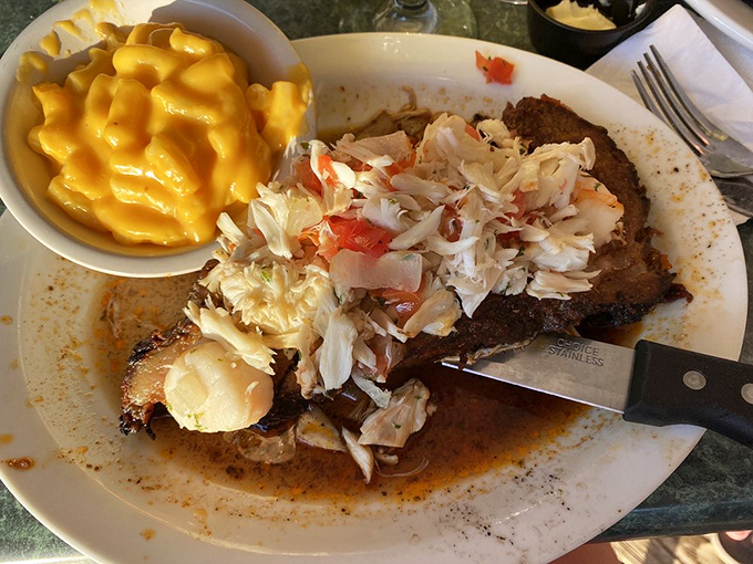 When surf meets turf in delicious harmony. That crab topping isn't just a garnish; it's a flavor revelation.