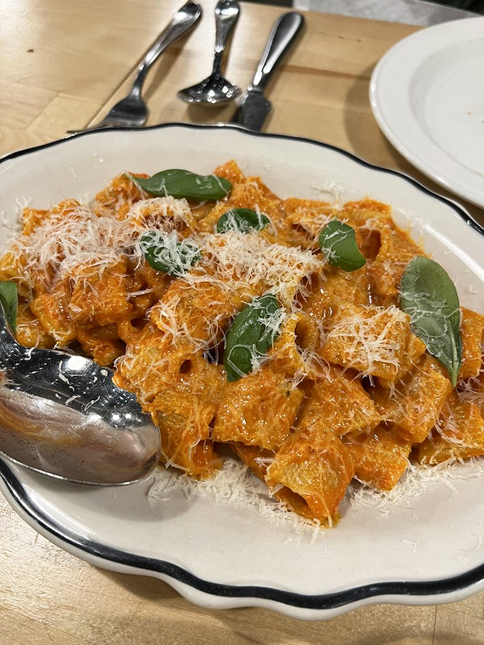 The rigatoni alla vodka isn't just a dish—it's a creamy, tomato-rich revelation that makes you question all other pasta choices.