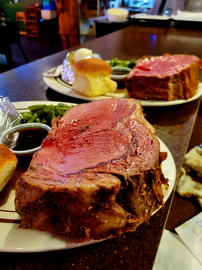 The prime rib at Big Ed's doesn't just steal the show—it buys the theater, renovates it, and names it after itself.