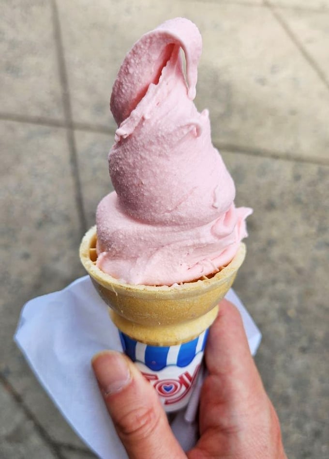 Strawberry custard that captures the essence of a perfect summer day. That color isn't just pink—it's optimism in edible form.