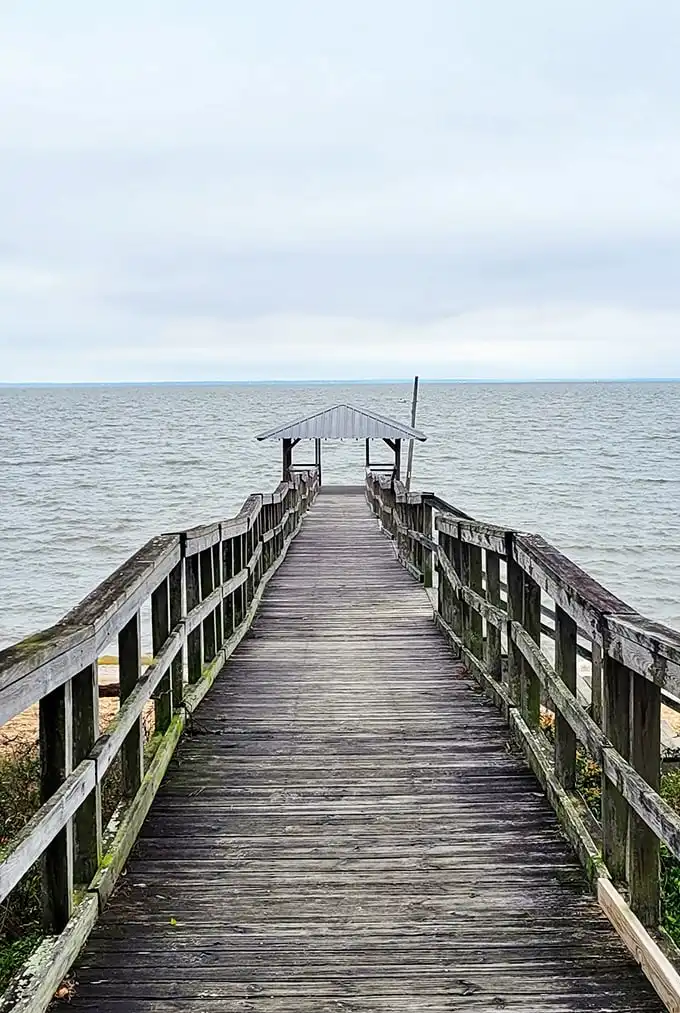This simple wooden pier stretching into Mobile Bay proves some of life's greatest luxuries—like unobstructed water views—remain gloriously free of charge.