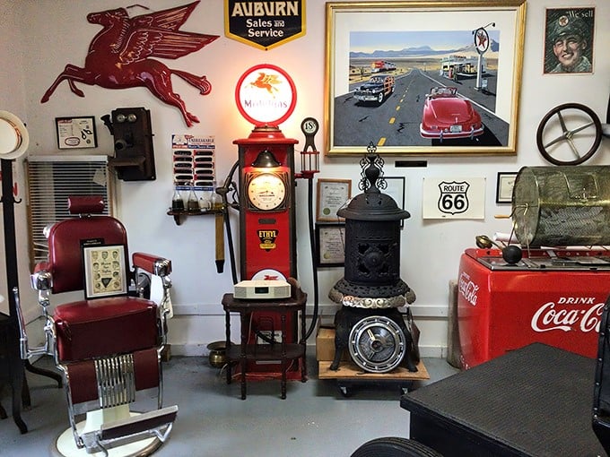 The museum's displays include automotive accessories that tell stories of road trips past—when "air conditioning" meant lowering the windows.