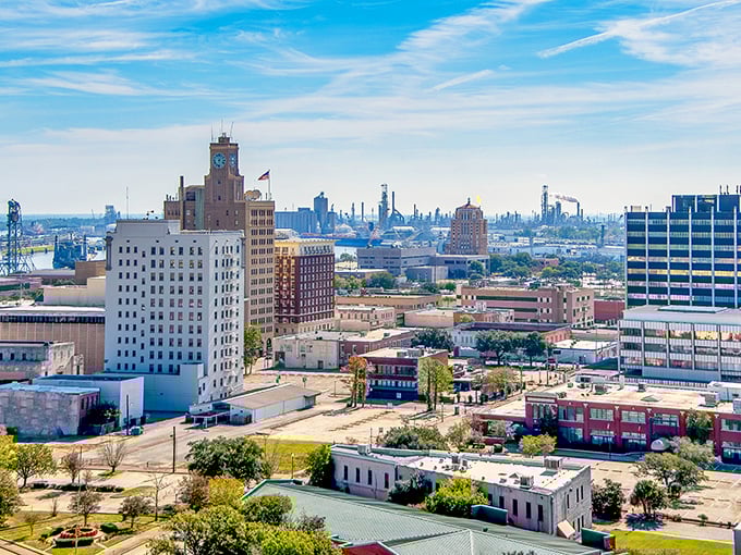 Beaumont's colorful storefronts are like a box of Texas crayons—bright, bold, and unapologetically unique