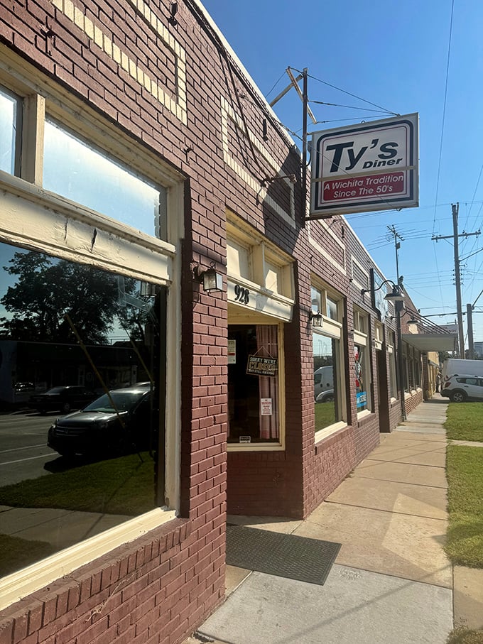 Ty's Diner: "Brick building, burger brilliance! This tiny Wichita institution has been perfecting the art of the flat-top burger since Eisenhower was president."