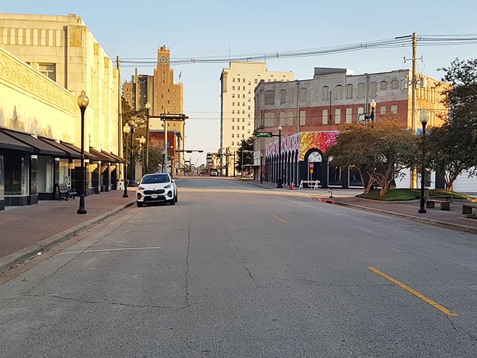 Downtown Beaumont—where historic buildings stand shoulder to shoulder like old friends sharing stories. 