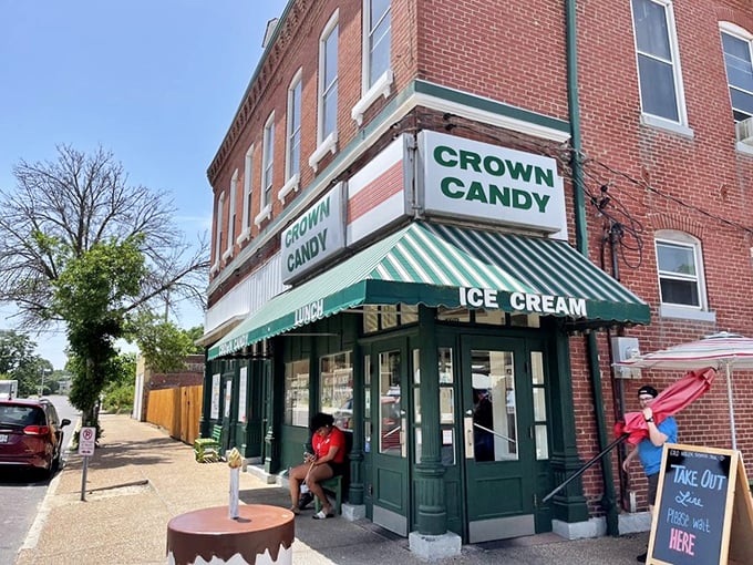 Corner candy shops with lunch counters are America's original "happy places"—long before theme parks existed.