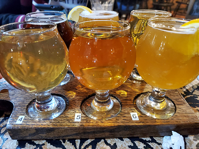 A flight of German beers isn't just a tasting—it's liquid history in glassware. Each amber hue tells a different story that pairs perfectly with pretzels.