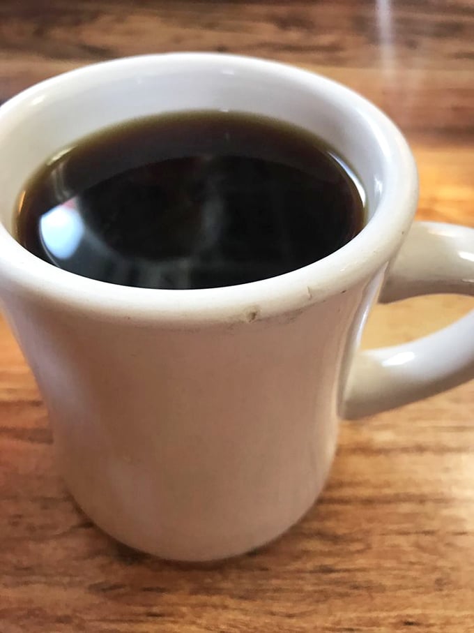 The humble diner coffee mug—holding what might be the most important relationship in your morning. Hot, strong, and always there for you.