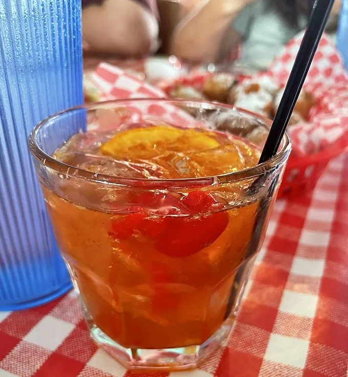 An old fashioned that doesn't need a mixologist's backstory—just quality ingredients and the promise of relaxation after a day of adventure.