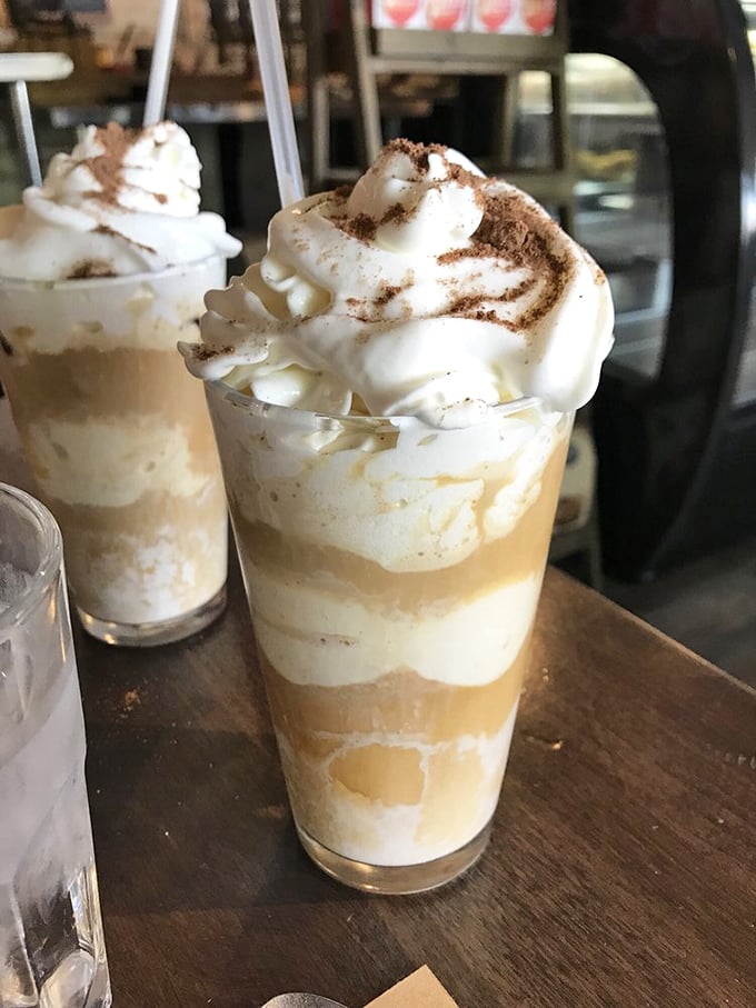 This isn't just iced coffee—it's a layered caffeine parfait that makes your regular morning brew look like it needs to try harder.