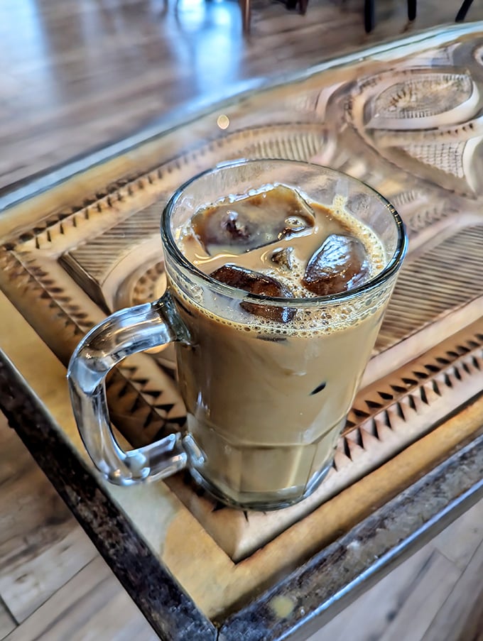 This iced coffee isn't just a beverage; it's Mississippi's answer to the summer heat—cool, collected, and ready for action.