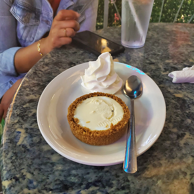 Key lime pie so authentic it should carry Florida ID—tart, sweet, and sitting atop a graham cracker crust that deserves its own fan club.