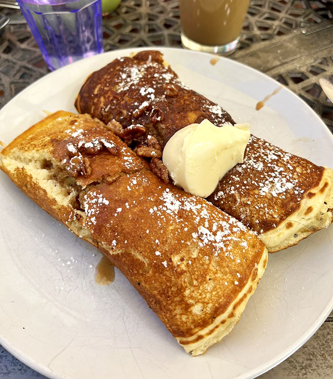 Golden pancakes wrapped around breakfast sausage with maple syrup and butter. Childhood nostalgia upgraded for your sophisticated adult palate.