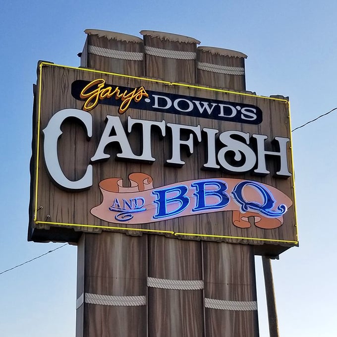 When your restaurant sign looks like it could double as a roadside attraction, the catfish better be legendary.